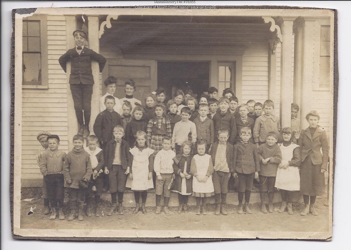 Somesville Schoolhouse class photograph, ca. 1900 - Maine Memory Network