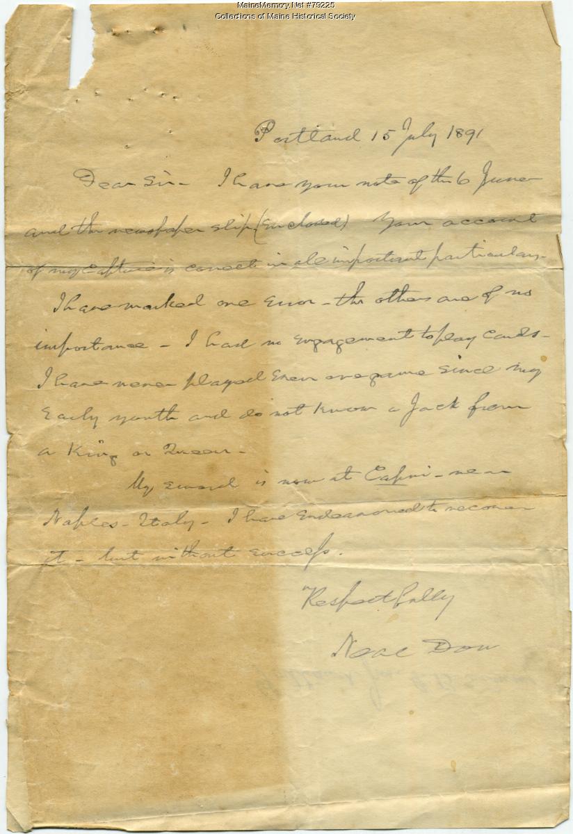 Neal Dow on capture in Louisiana, Portland, 1891 - Maine Memory Network