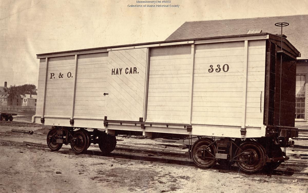 Portland & Ogdensburg RR Hay Car, ca. 1880 - Maine Memory Network