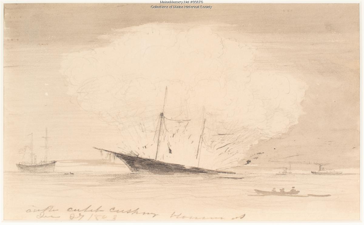 Harrison B. Brown drawing of 'Caleb Cushing,' Portland, ca. 1863 ...